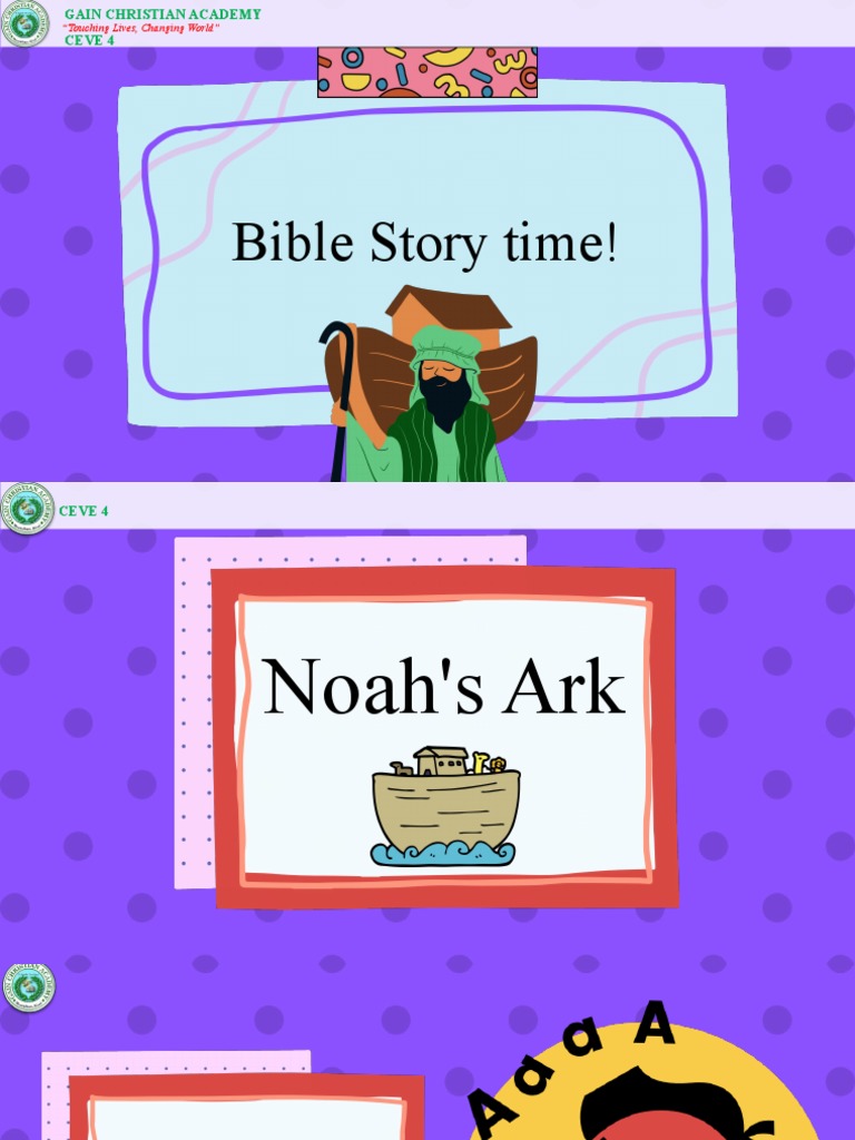 Cute Illustration Kindergarten Children Church Bible Story Time Noah's ...