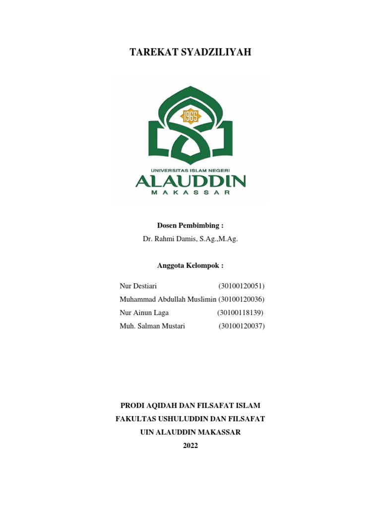 Sejarah dan Ajaran Tarekat Syadziliyah | PDF