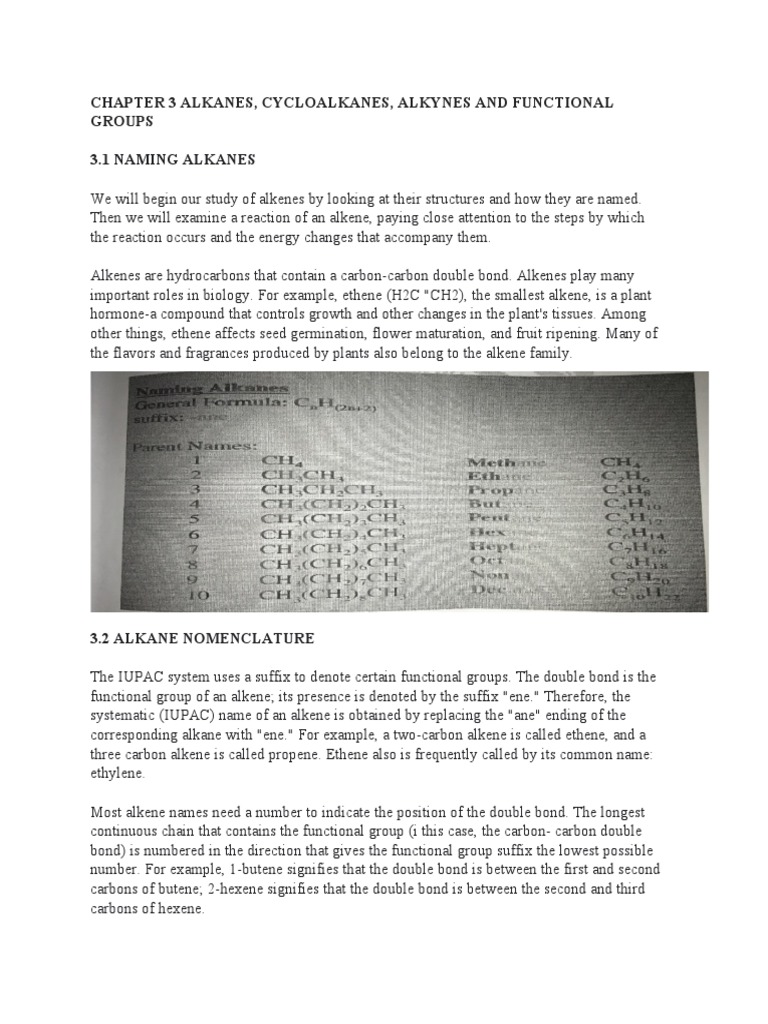 Chapter 3 Alkanes Chemistry Pdf Alkene Alkane