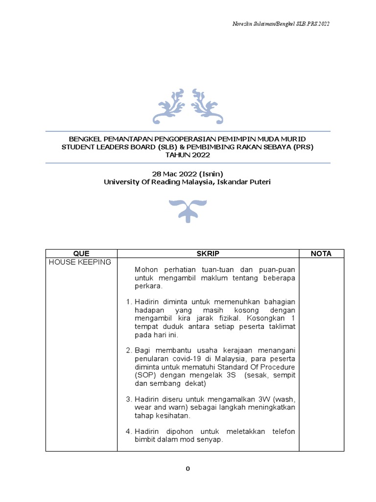 Teks Bengkel SLB - PRS | PDF