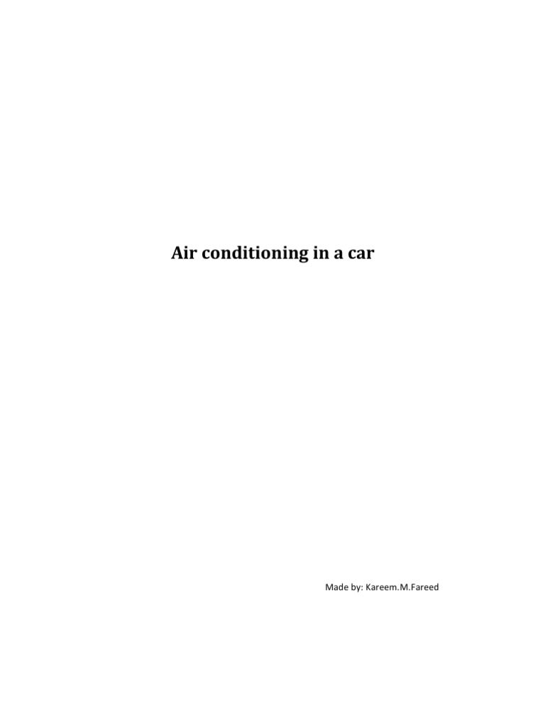 Air Conditioning in A Car | PDF | Air Conditioning | Hvac