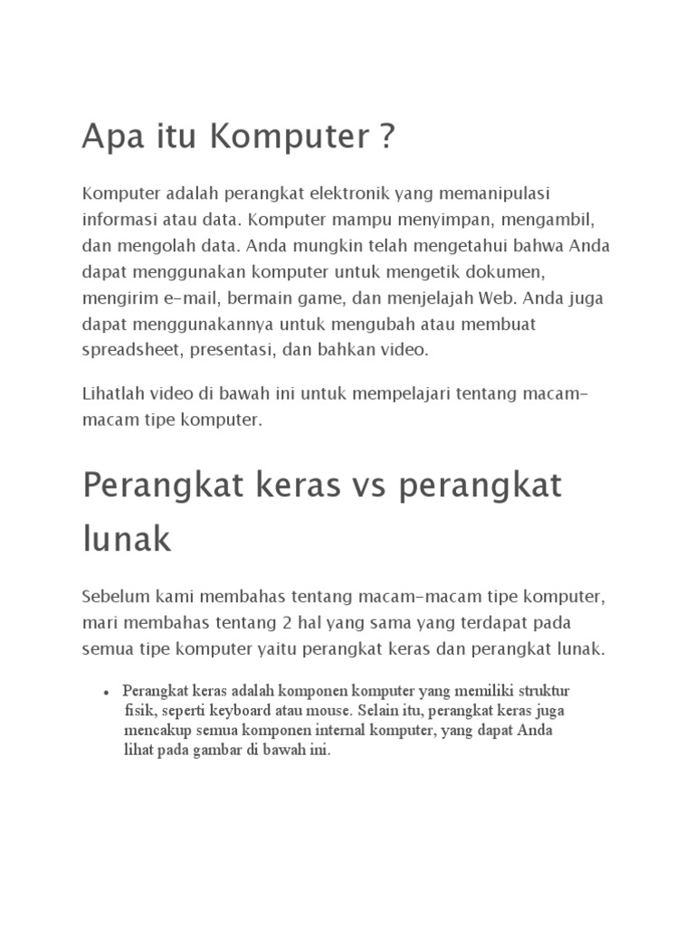 Apa Itu Komputer | PDF
