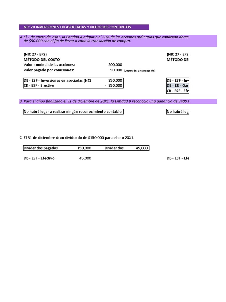 Caso Practico NIC 28 - Claseprofejairo | PDF | Compartir (Finanzas ...