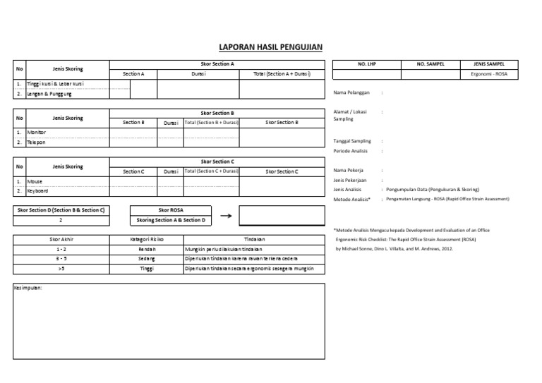 Ergonomi (ROSA) | PDF