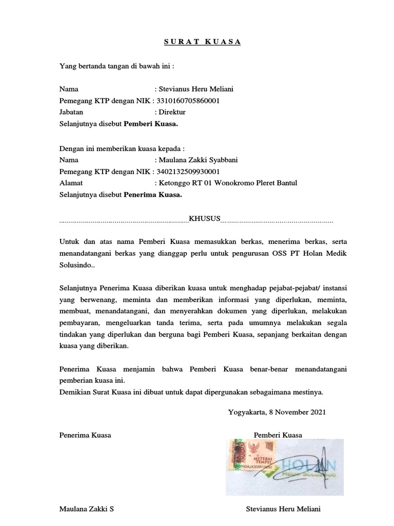 Draft Surat Kuasa Alan-Dikonversi | PDF | Hukum