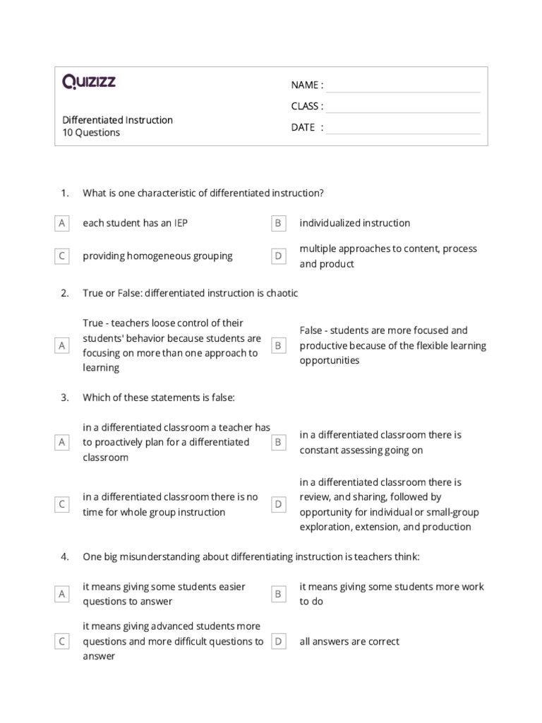 Differentiated Instruction Question | Download Free PDF ...