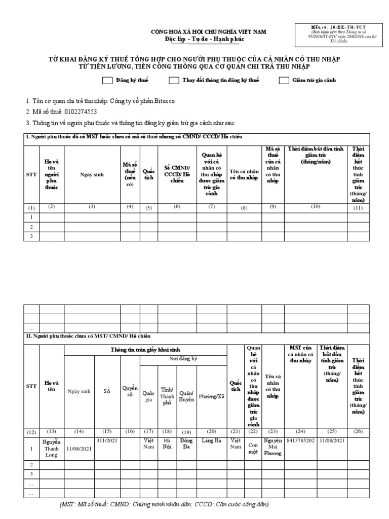 MS 20-ĐK-TH-TCT - Dang Ky GTGC | PDF