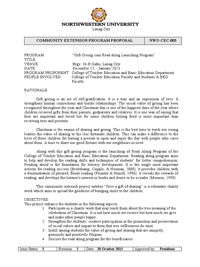 Project Proposal Gift Giving | PDF