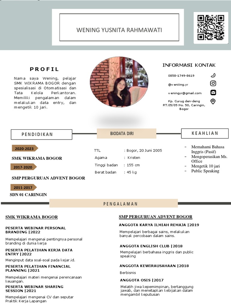 Wening Yusnita Rahmawati: Profil | PDF