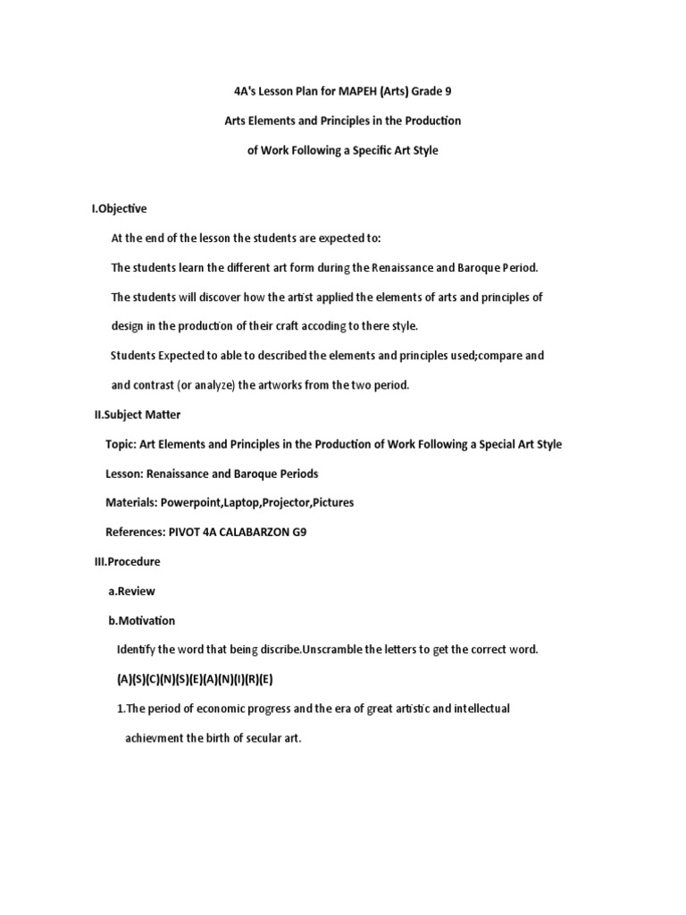 4a's Lesson Pla-WPS Office | PDF