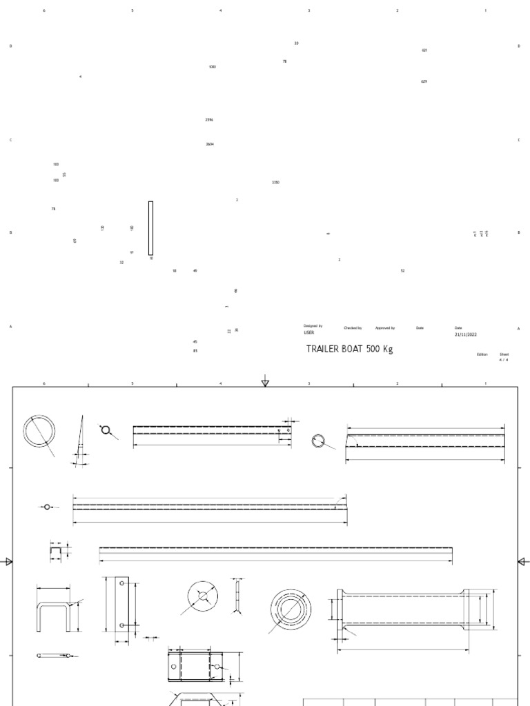 Trailer Boat 500 Kg technical drawing | PDF