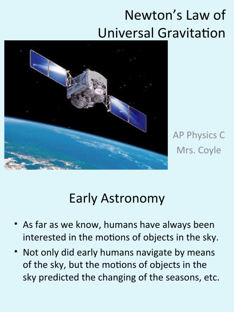 Universal Gravitation Final | PDF | Orbit | Newton's Law Of Universal ...