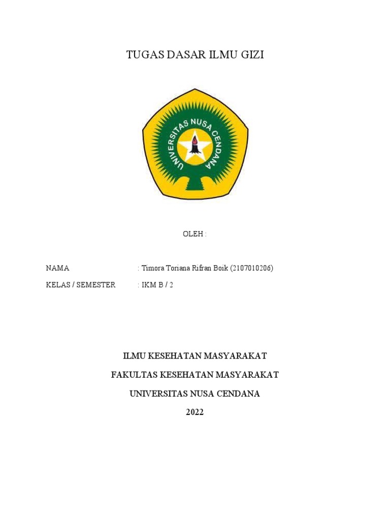 Tugas Dasar Ilmu Gizi | PDF