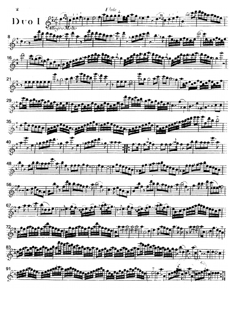 Francois Devienne - Op.5 Duos For Flute Viola - Flute Part | PDF