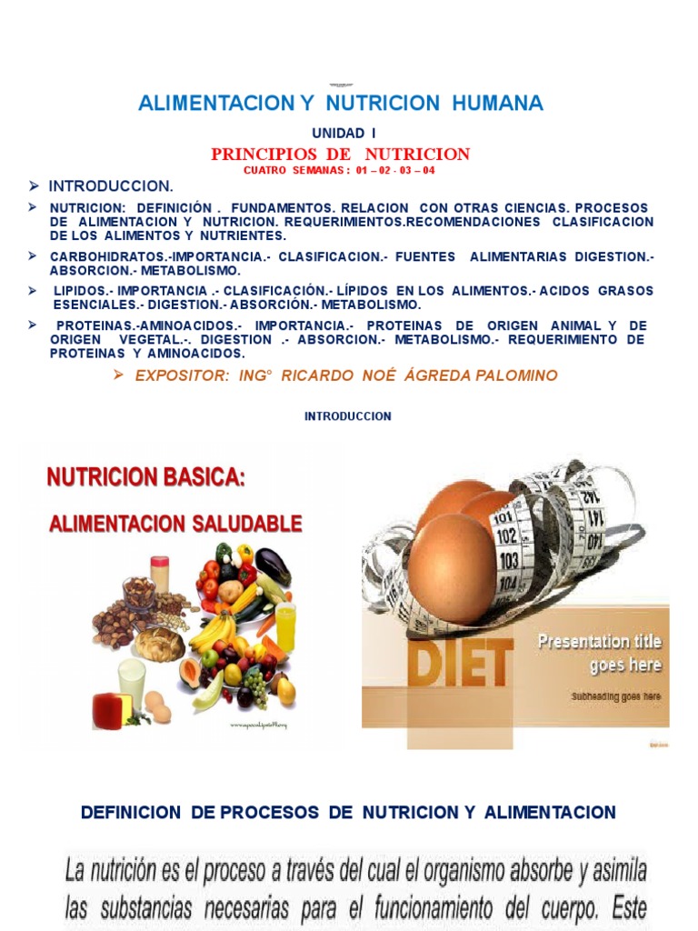 Alimentacion y Nutricion Humana Expo Capitulo 01 Principios de ...