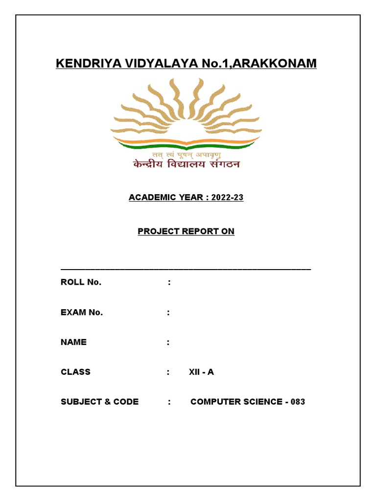 Project Front Page | PDF