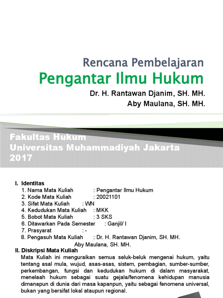 Rencana Pembelajaran PIH | PDF | Hukum