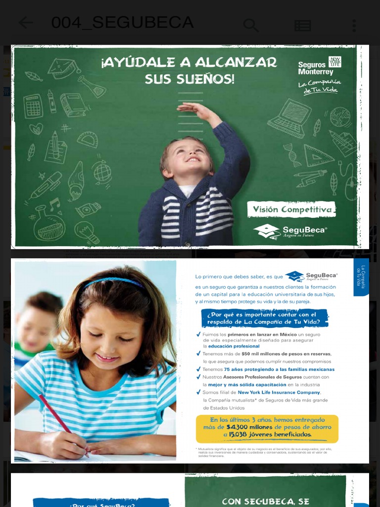 Segubeca: Seguro de Educación y Vida | PDF | Economias
