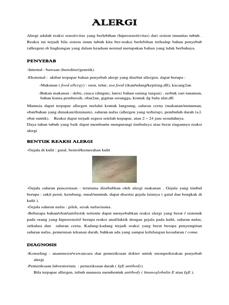MENGENAL ALERGI SECARA LENGKAP | PDF