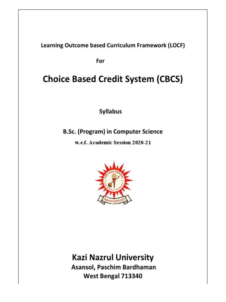 Choice Based Credit System (CBCS) : Kazi Nazrul University | PDF | Process (Computing ...
