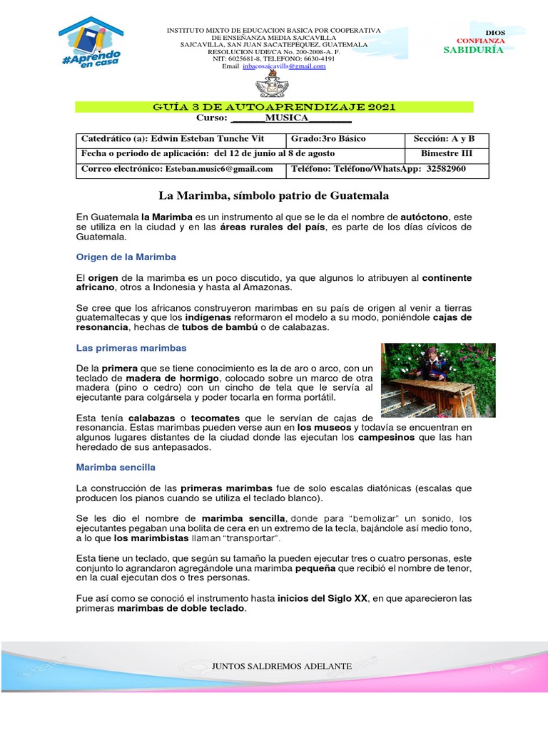 Guia 3 Musica, Tercero Basico | PDF | Instrumentos musicales Guia 3 Musica, Tercero Basico | PDF | Instrumentos musicales