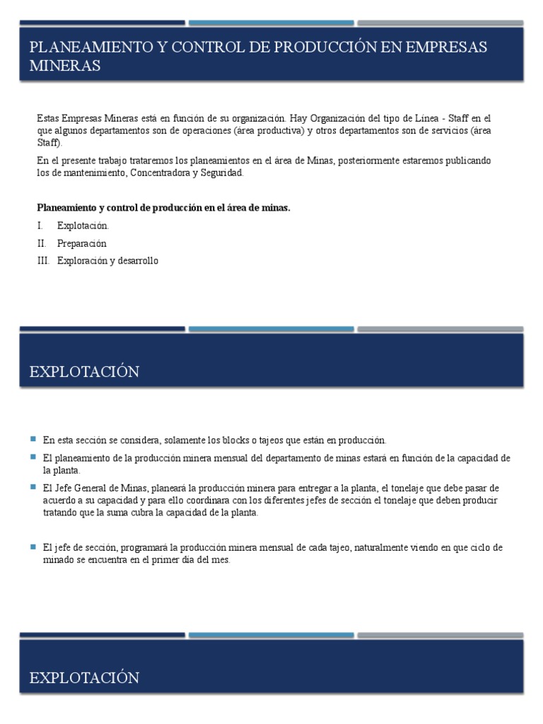 Control de Operaciones Mineras - Gavilan Calderón, Jimmy Alexis | PDF ...