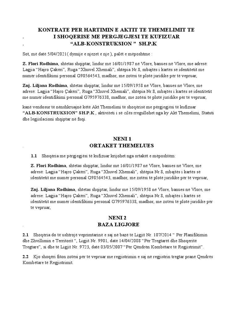 Akt Themelimi | PDF