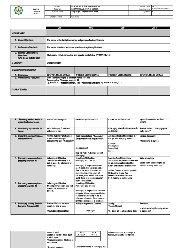 Week A - Doing Philosophy | PDF | Knowledge | Concept