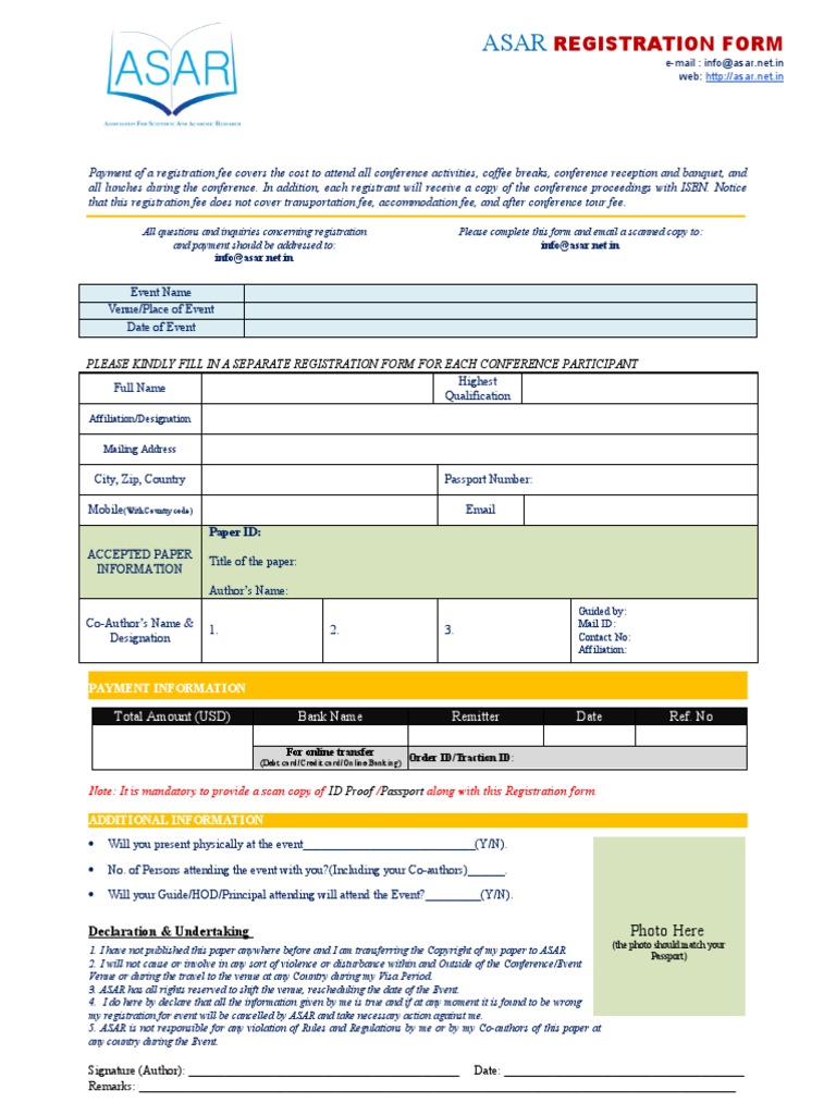 Registration Form | PDF