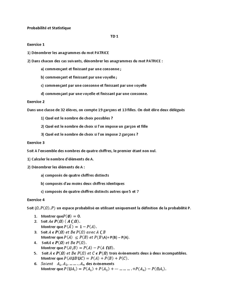 TD 1 | PDF | Méthodes et références pédagogiques