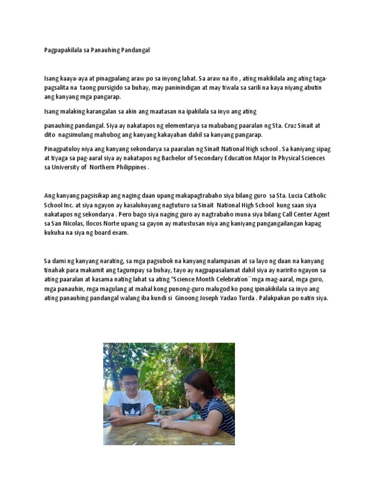 Pagpapakilala Sa Panauhing Pandangal | PDF