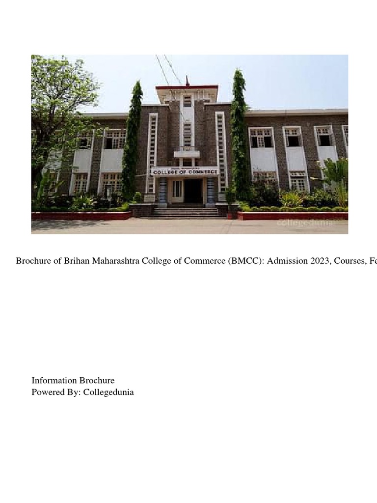 BMCC Pune: Admissions & Courses 2023 | PDF | Postgraduate Education | Academic Degree