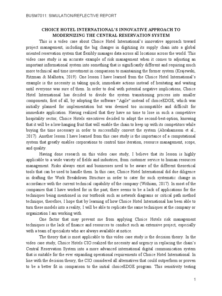 BUSM7011 - Simulation - Reflective Report | PDF | Simulation | Agile Software Development