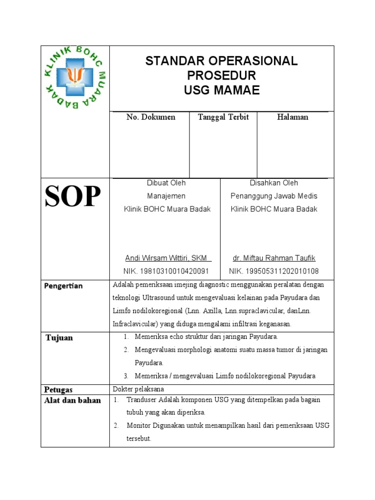 Sop Usg Mamae | PDF