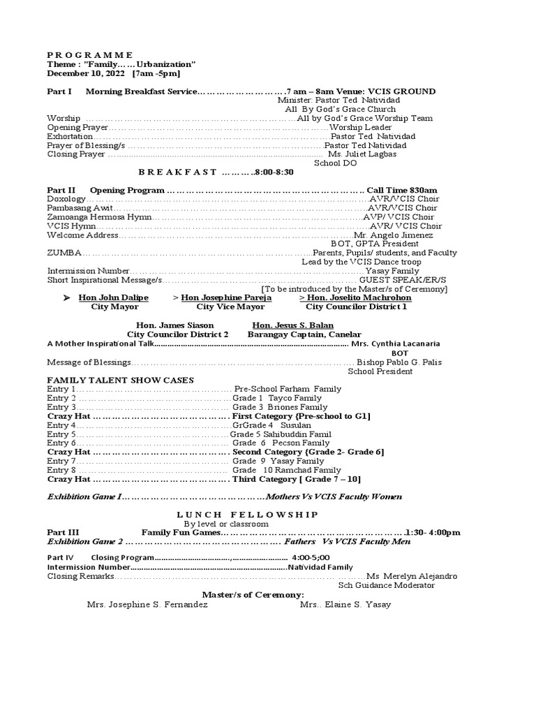 Family Fun Day Program | PDF | Worship | Christian Worship And Liturgy Family Fun Day Program | PDF | Worship | Christian Worship And Liturgy