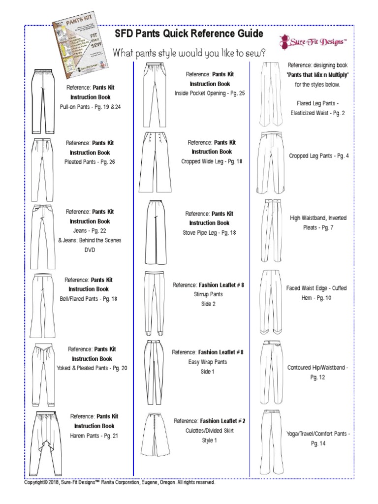 Pants Line Drawings-References | PDF | Trousers | Consumer Goods