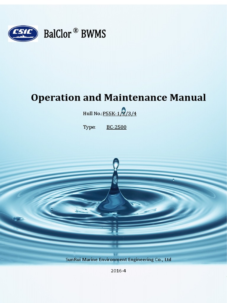 Operation Manual For BWMS | PDF | Corrosion | Risk