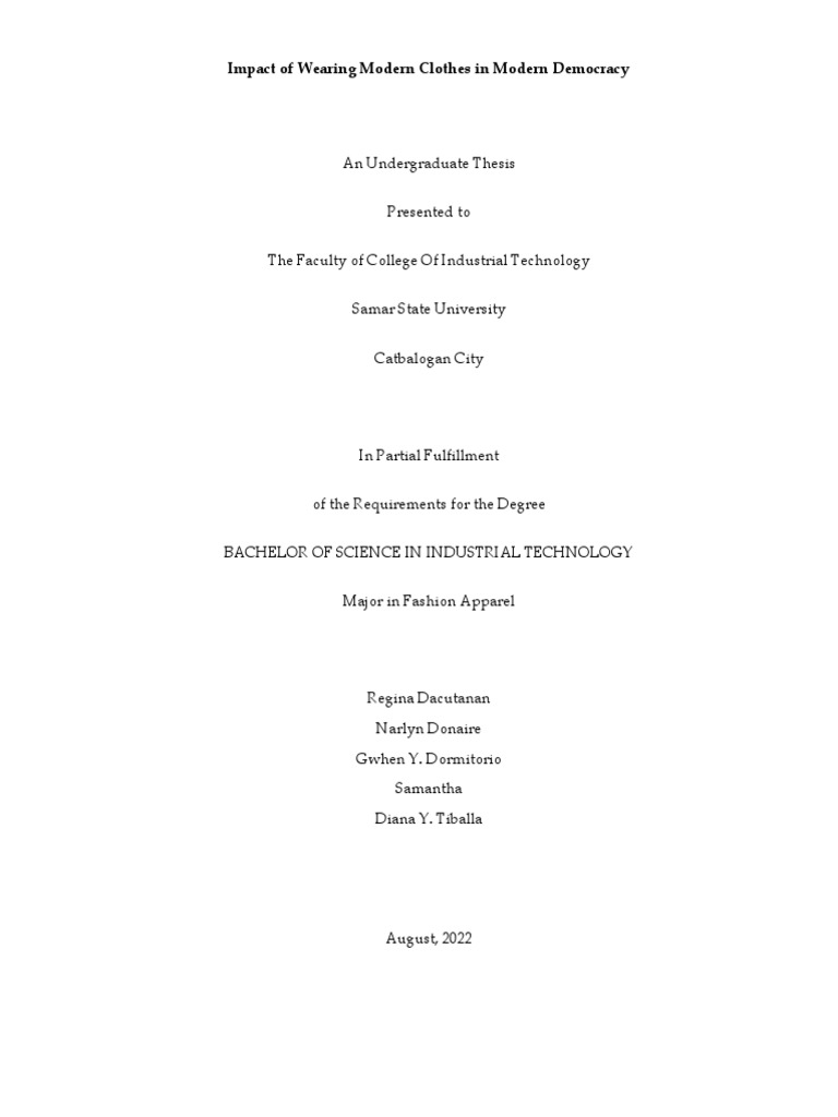 Sample Research-Revised | PDF | Fashion | Clothing