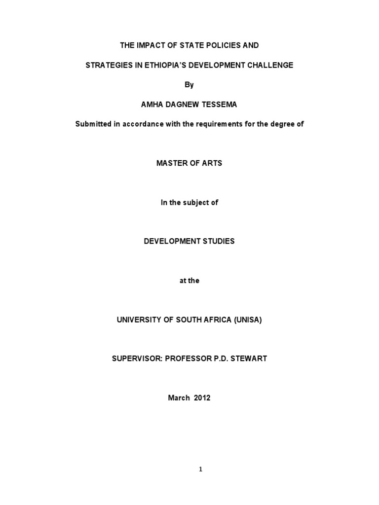 Thesis Tessema A | PDF | Ethiopia | Four Asian Tigers