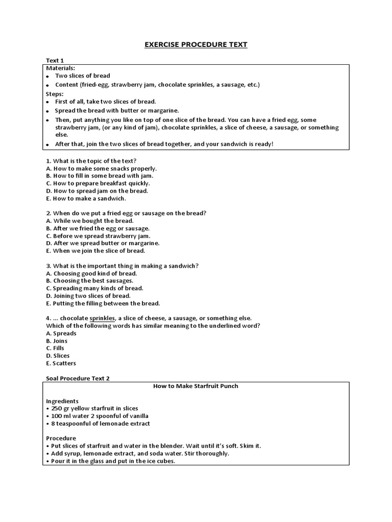 Soal Procedure Text | PDF | Cakes | Test (Assessment)