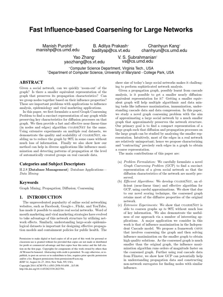 Graphical Algorithms and Mining -Large Networks coarsenet | PDF | Eigenvalues And Eigenvectors ...