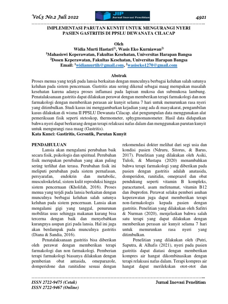 Jurnal Rebusan Kunyit | PDF