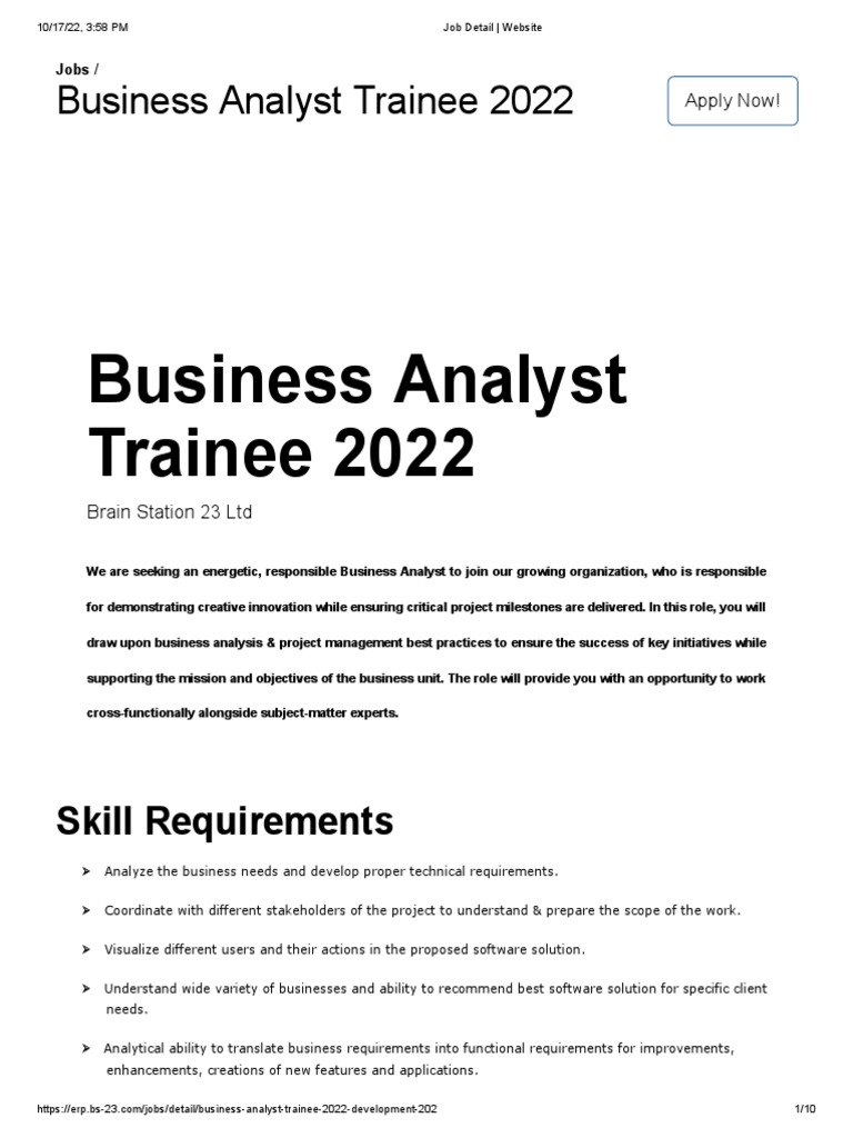 BS23 BA Job Detail - Website | PDF | Computing | Systems Science