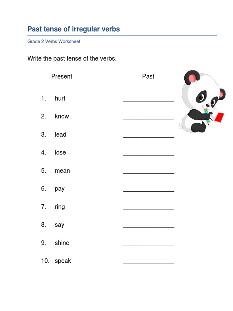 Grade 2 Past Tense B | PDF