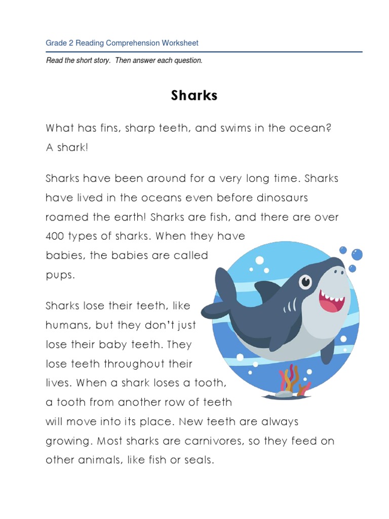 2nd Grade 2 Reading Sharks | PDF