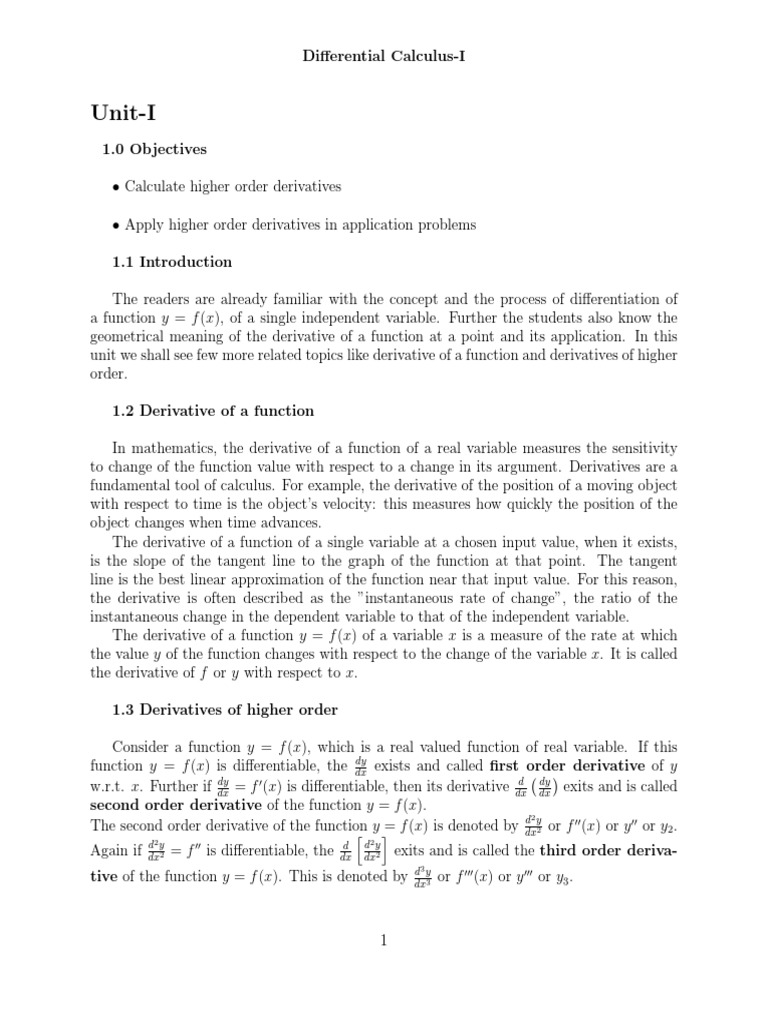 Mathematics I | PDF | Derivative | Function (Mathematics)