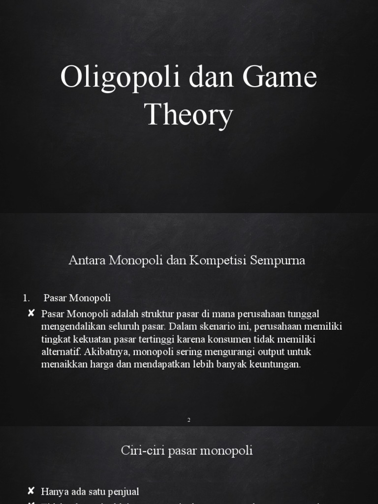 Oligopoli Dan Game Theory PEI | PDF