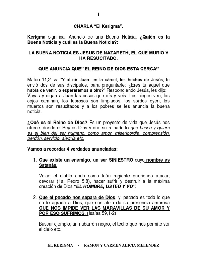 Charla El Kerigma | PDF | Jesús | Amor