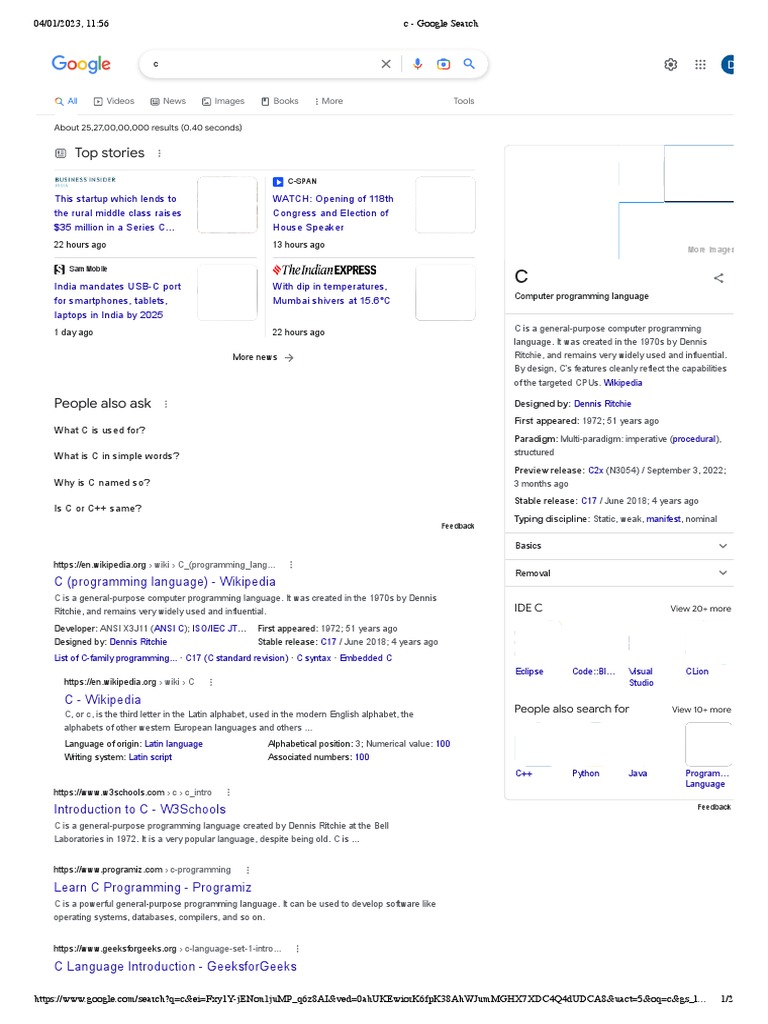 C - Google Search | PDF | C (Programming Language) | Computer Programming