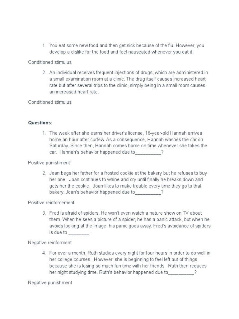 Conditioning Theories | PDF